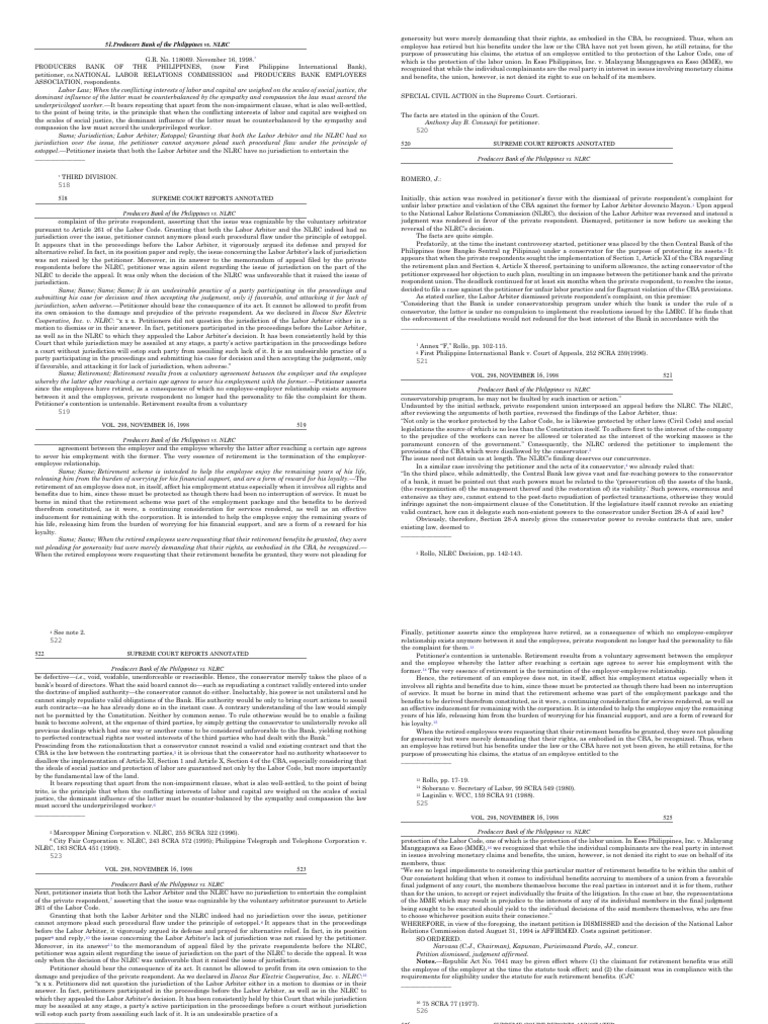51.producers Bank of The Philippines vs. NLRC | PDF | Arbitration | Judgment (Law)