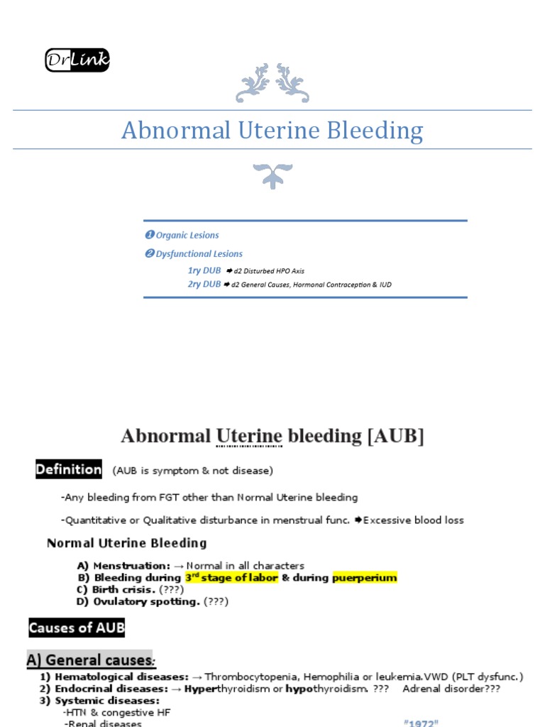 AUB | PDF | Menstruation | Menopause