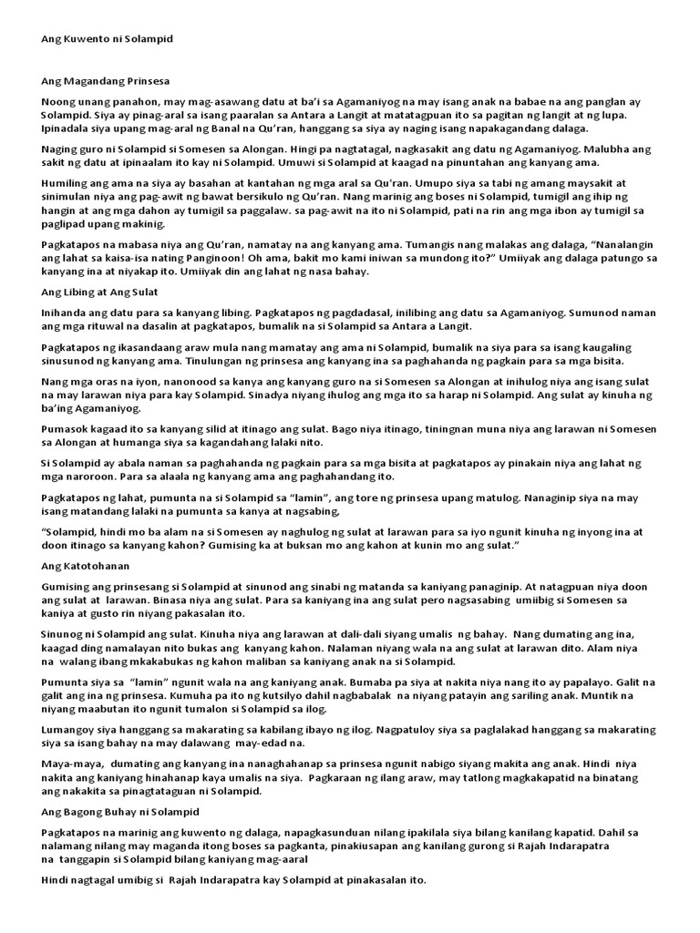 Ang Kuwento Ni Solampid | PDF