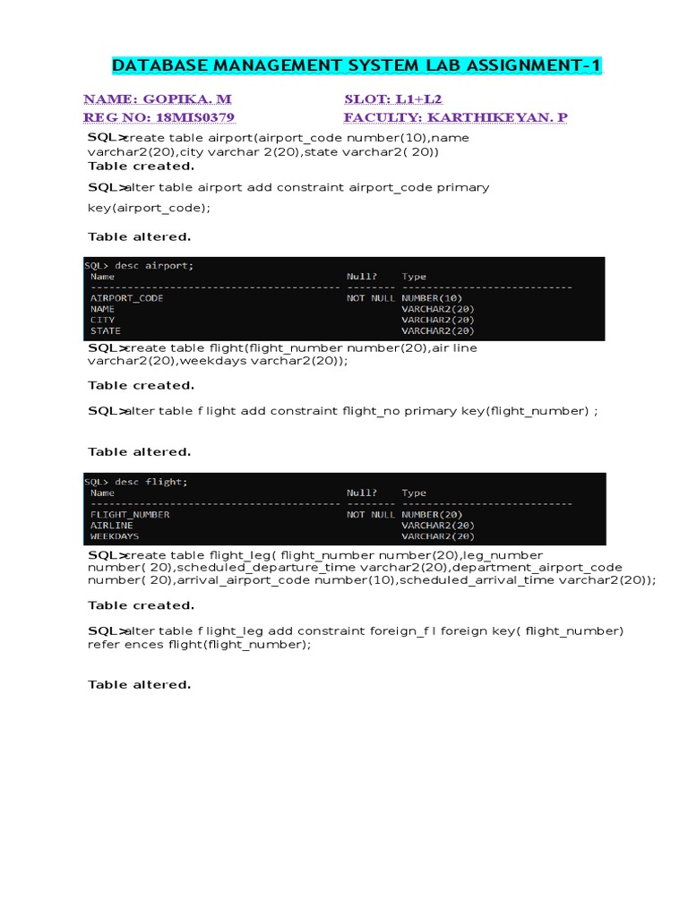Database Management System Lab Assignment-1 | PDF | Data | Information ...