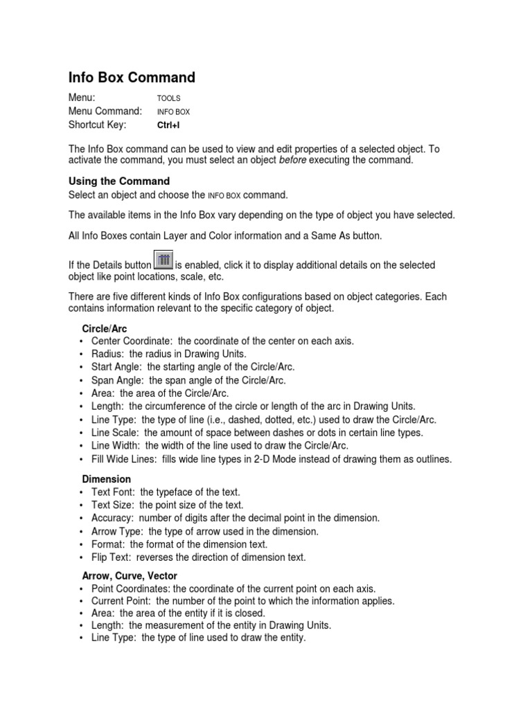 Info Box Command | PDF | Typefaces | Area