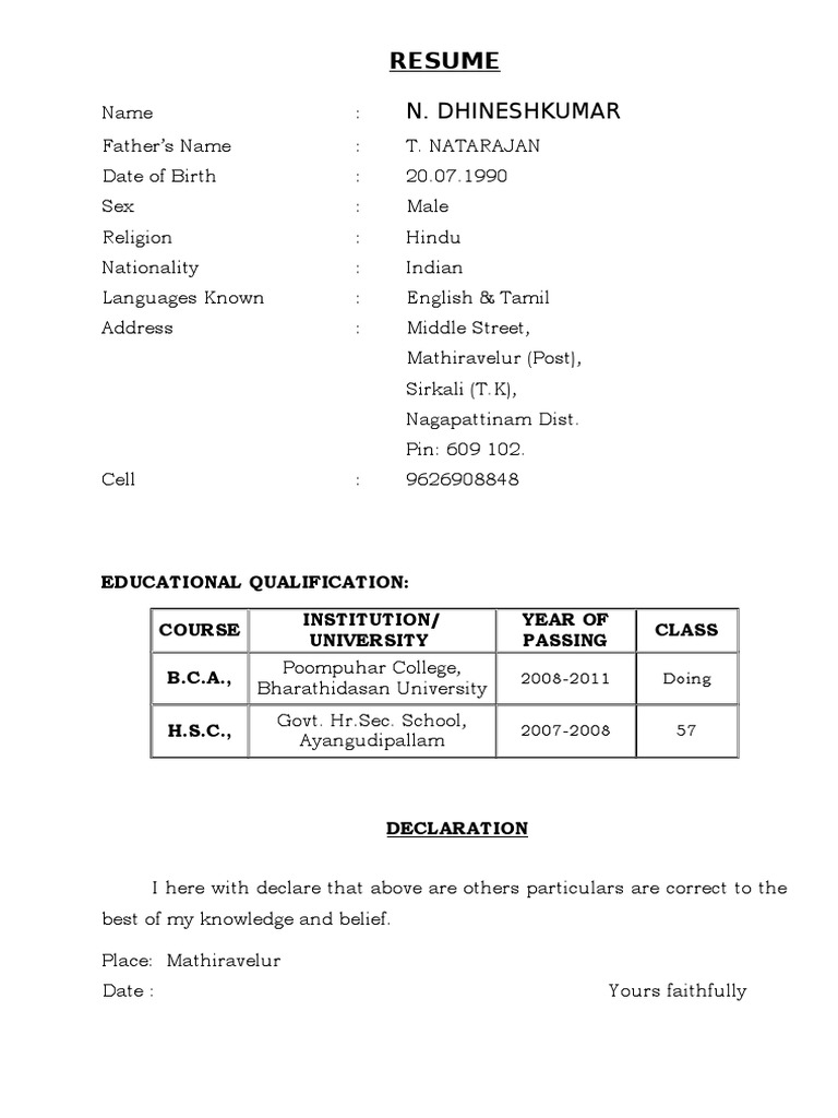 Dineshkumar Resume | PDF