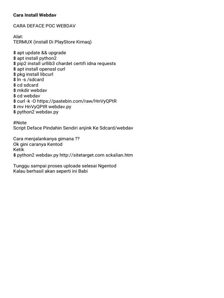 Cara Deface Poc Webdav | PDF Cara Deface Poc Webdav | PDF