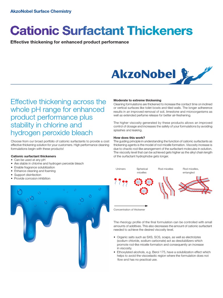 Cationic Surfactant Thickeners | Surfactant | Bleach