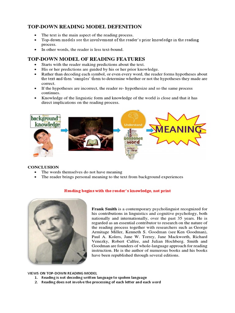 Top-Down Reading Model Defenition: Conclusion | PDF