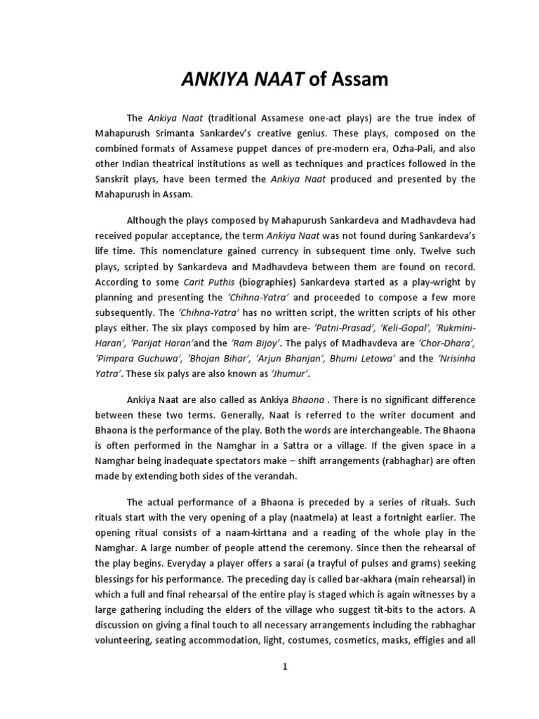 Ankiya Nat | PDF | Rama | Theatre