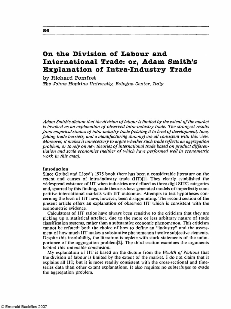 Adam Smith Și Diviziunea Muncii | PDF | Division Of Labour | Economics