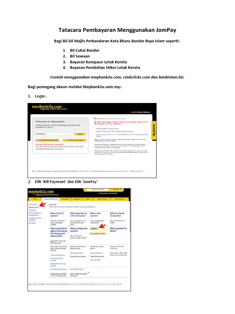 Tatacara Pembayaran Menggunakan Jompay PDF | PDF