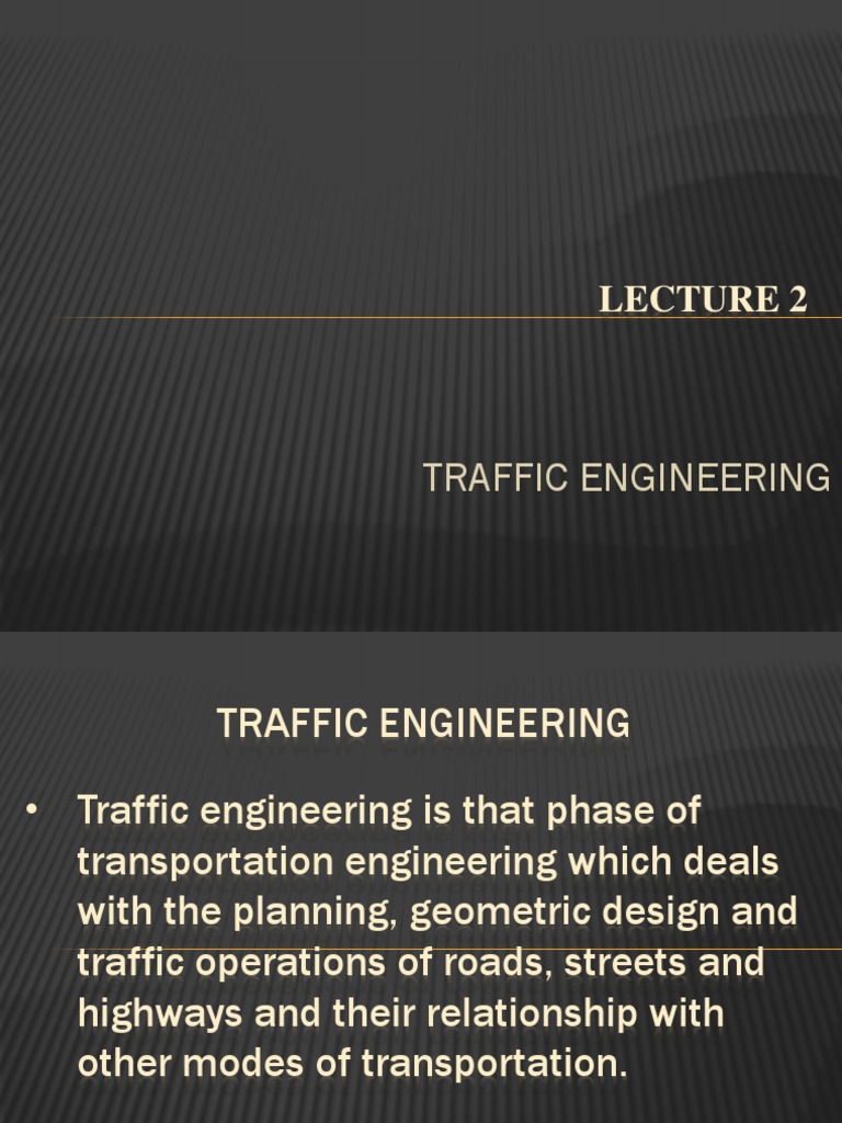 Lecture 2 | PDF | Traffic | Volume
