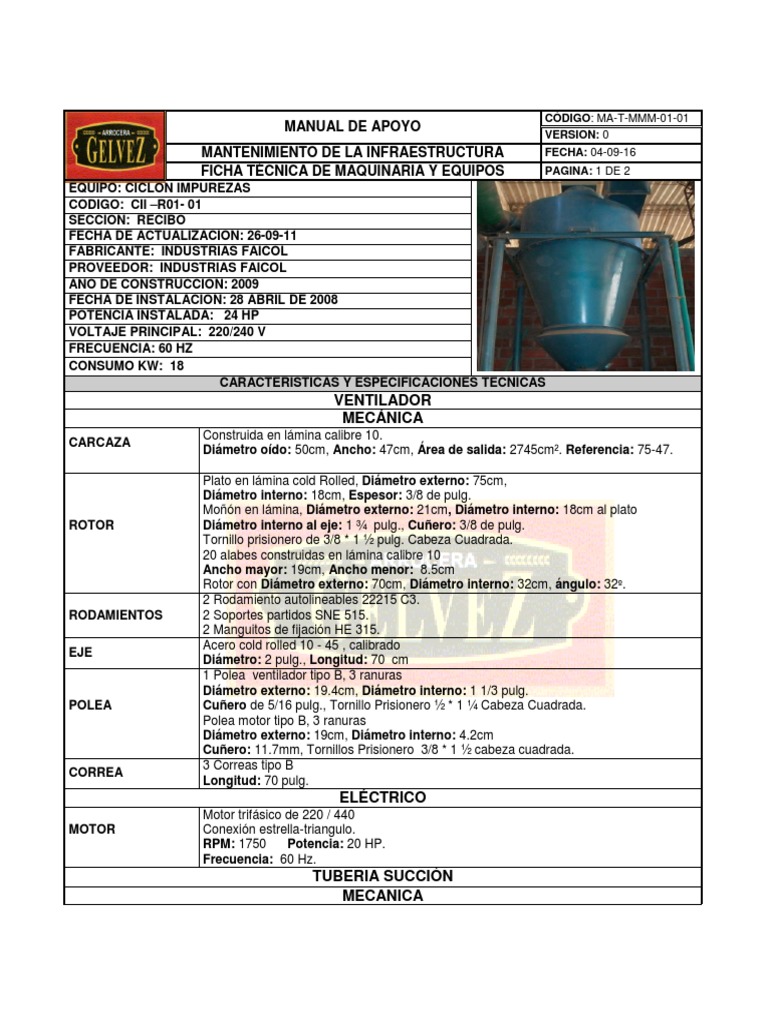 Ficha Tecnica de La Maquina CII - R01 - 01 | PDF | Tornillo | Tubería ...