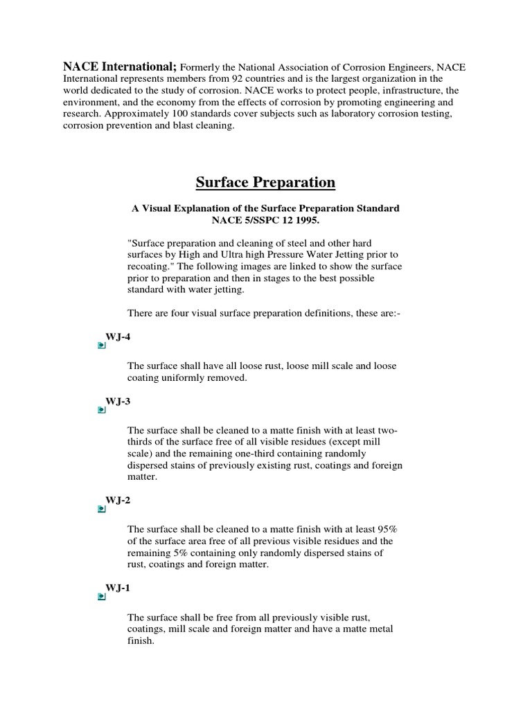Surface Preparation: NACE International | PDF | Rust | Corrosion
