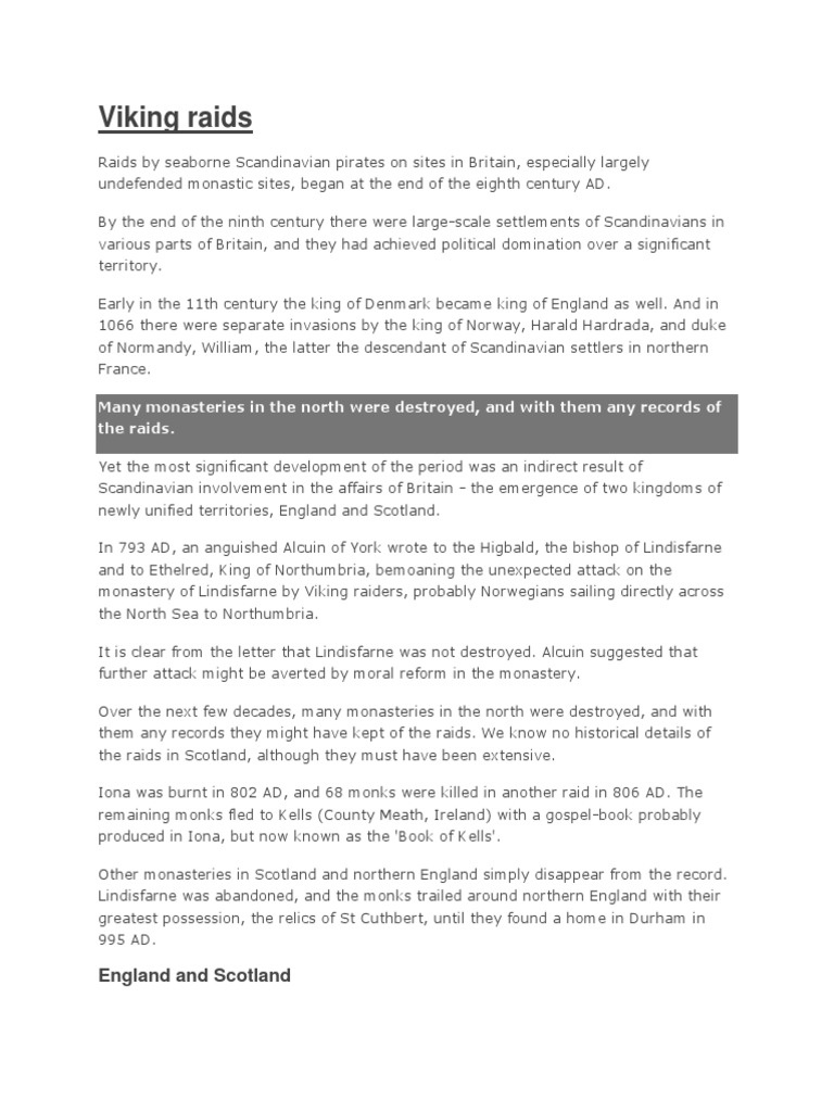 Viking Raids | PDF | Vikings | Anglo Saxons