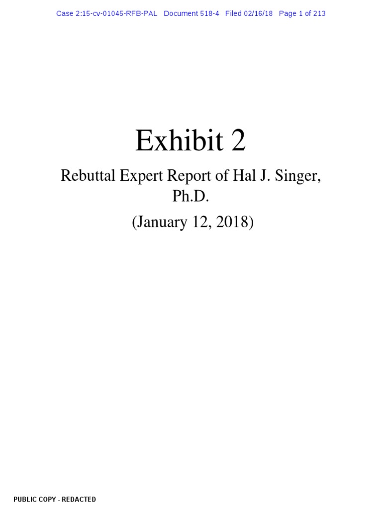 Exhibit 2 - Rebuttal Expert Report - Ps Class Cert PDF | PDF | Labour ...