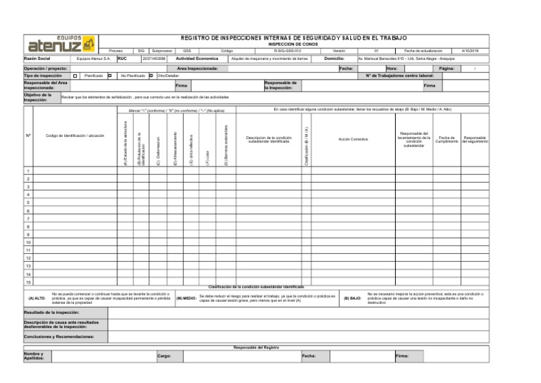 R SIG GSS 12 Inspeccion de Conos | PDF | Business