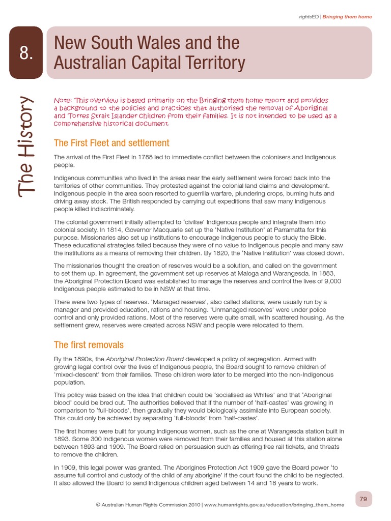8 History Nsw Act Pdf Indigenous Australians Foster Care