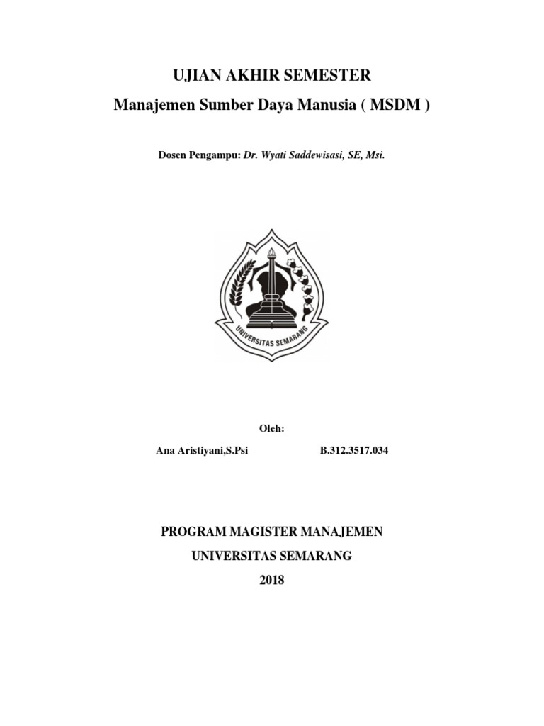 Jawaban Uas MSDM | PDF | Bisnis | Pengembangan Diri