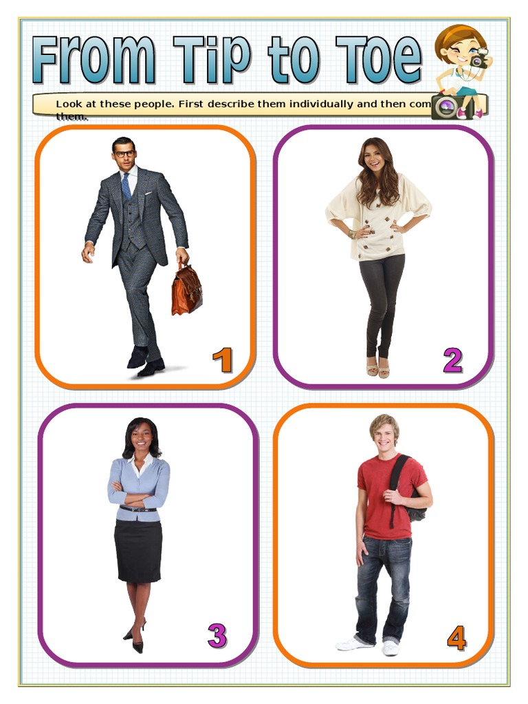 Describing People From Tip To Toe Practice Flashcards Picture ...