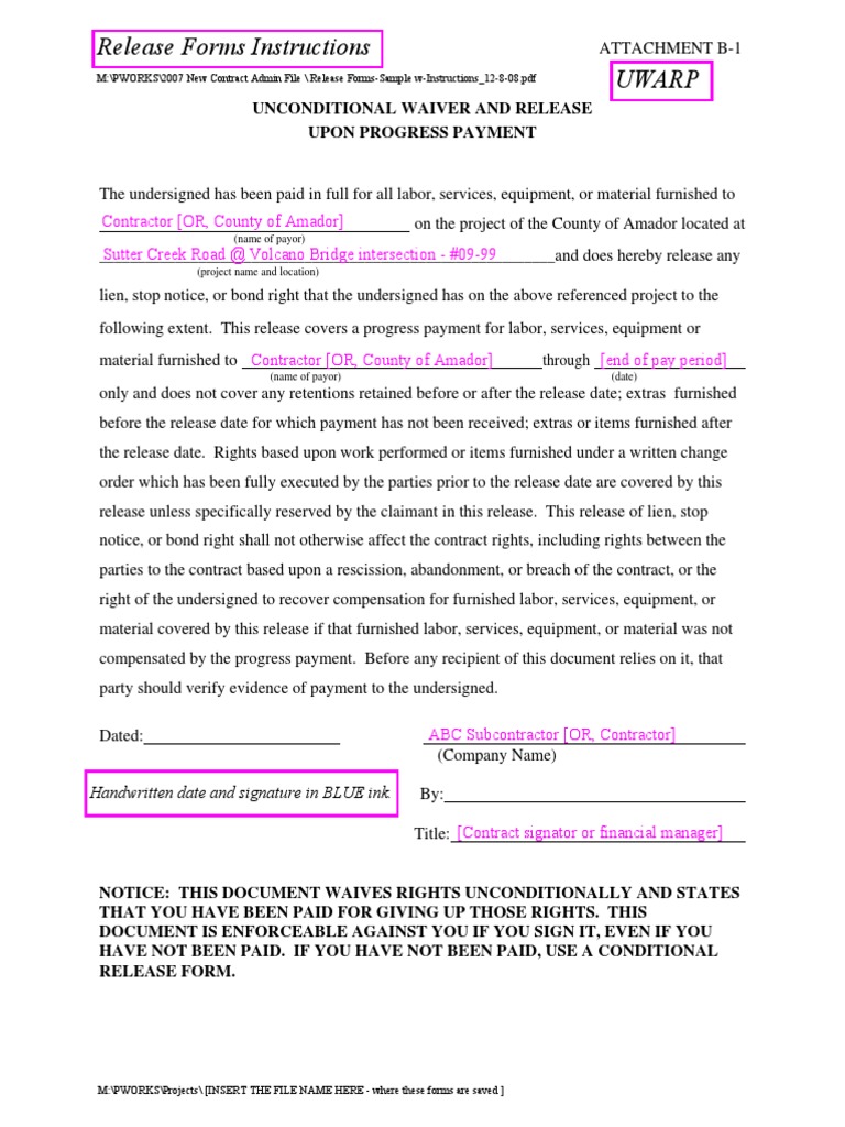 Contract Release | PDF | Indemnity | Cheque