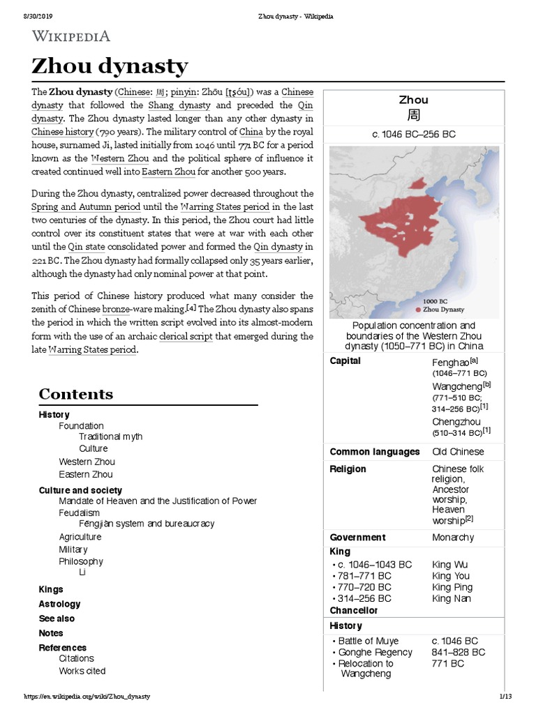 Zhou Dynasty | PDF | Chinese Philosophy | China
