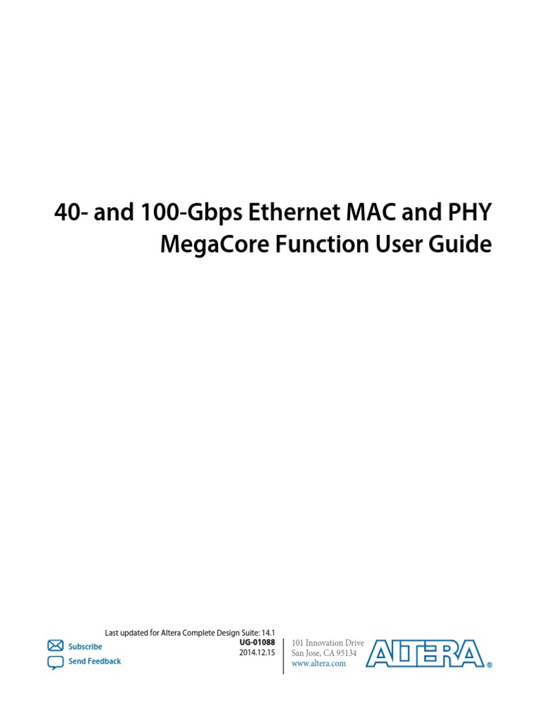Ug - 40 - 100gbe (40 and 100Gbps Ethernet MAC and PHY MegaCore Function User Guide) | PDF ...