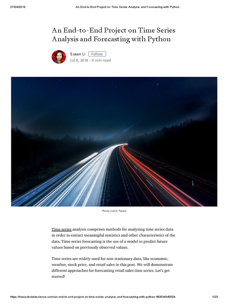 An End-To-End Project On Time Series Analysis and Forecasting With ...