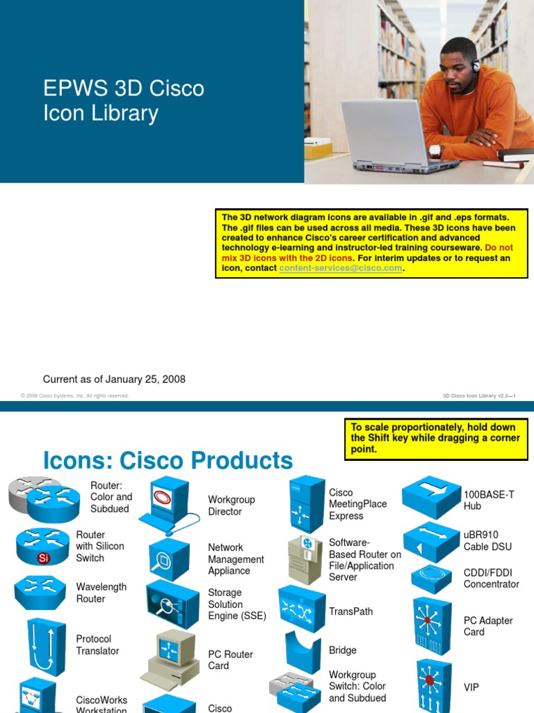 3D Cisco Icon Library v2 3 1 | PDF | Cisco Systems | Wavelength ...