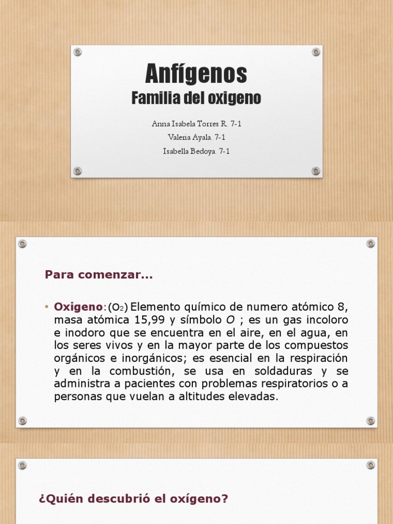 Anfigenos | PDF | Oxígeno | Elementos químicos