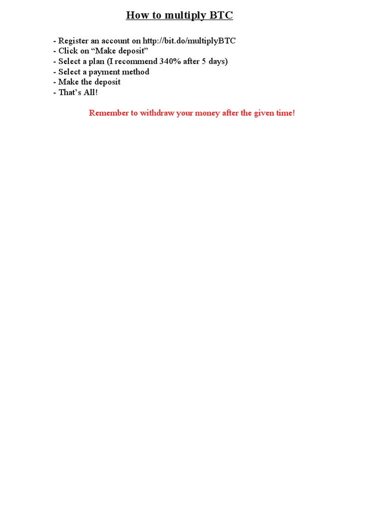Multiplybtc PDF | PDF | Computers