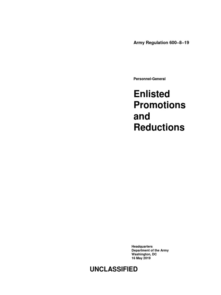 AR 600-8-19: Enlisted Promotions Guide | PDF | United States Army | Non ...