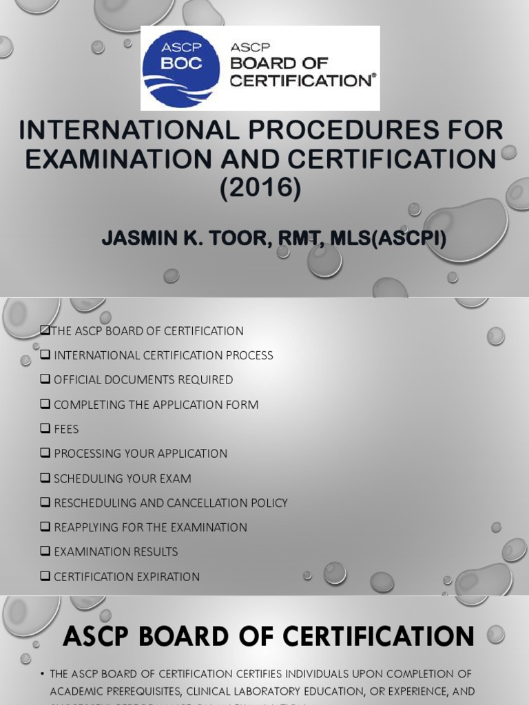 ASCPi Application | Download Free PDF | Certification | Test (Assessment)