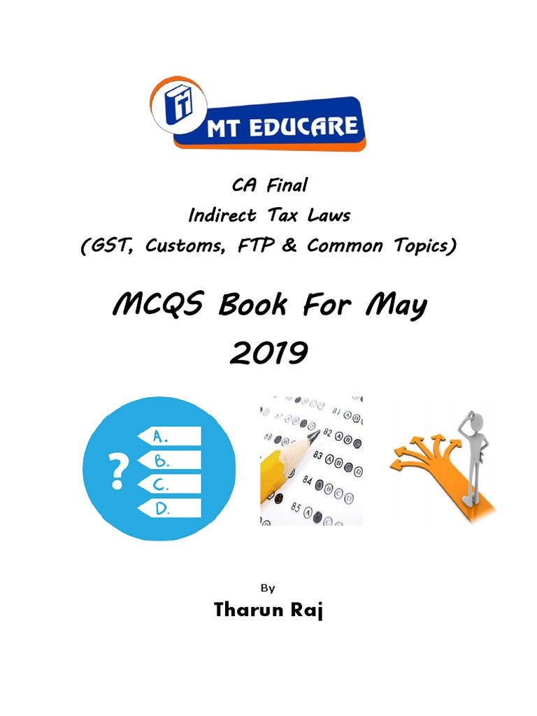 CA Final IDT MCQ by Tharun Raj Sir-May 2019 | PDF | Value Added Tax | Invoice
