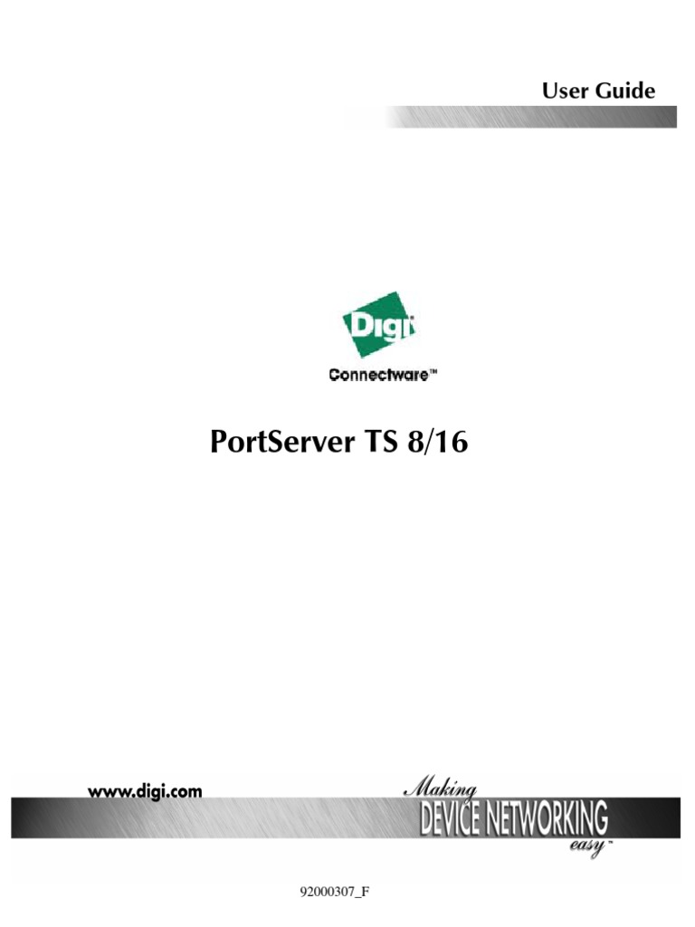 Portserver Ts 8/16: User Guide | PDF | Port (Computer Networking) | Ip ...