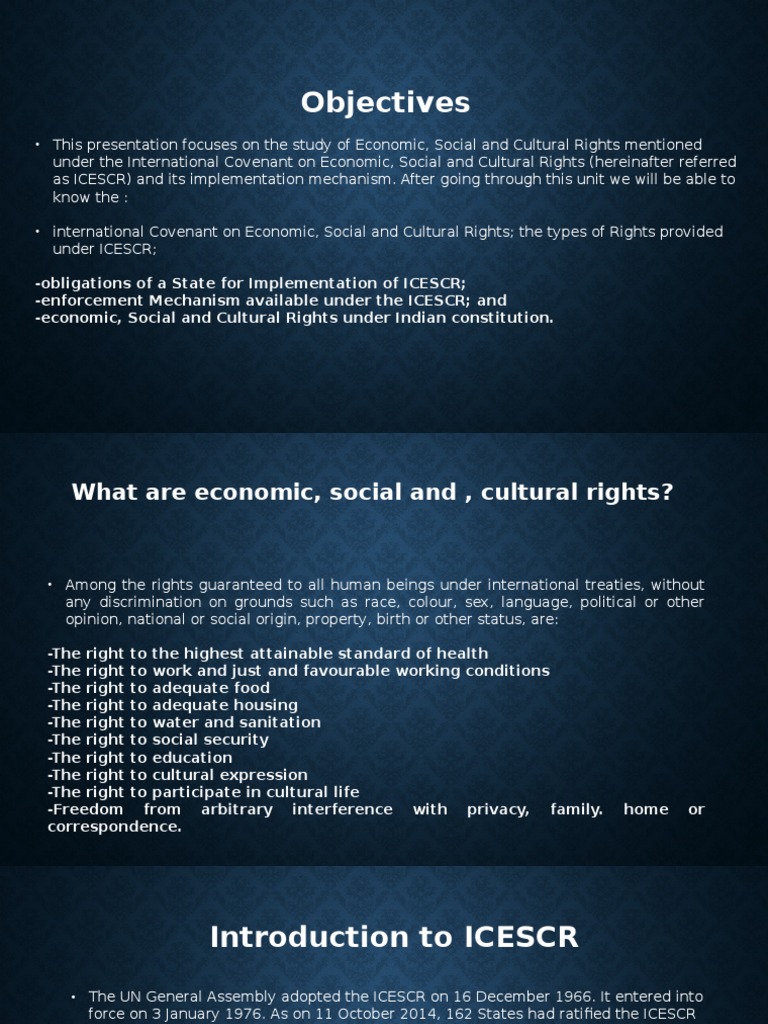 Icescr Final by Sandeep | PDF | Human Rights | Treaty