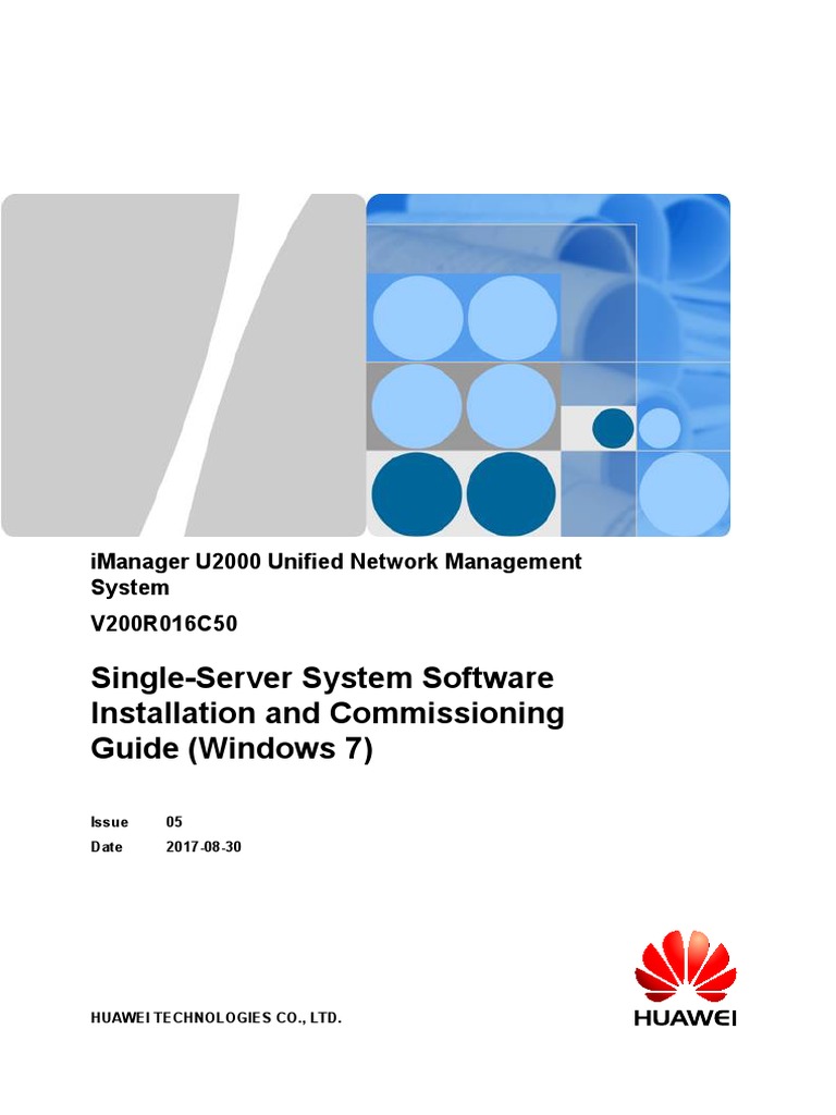 Imanager U2000 V200R016C50 Single-Server System Software Installation ...