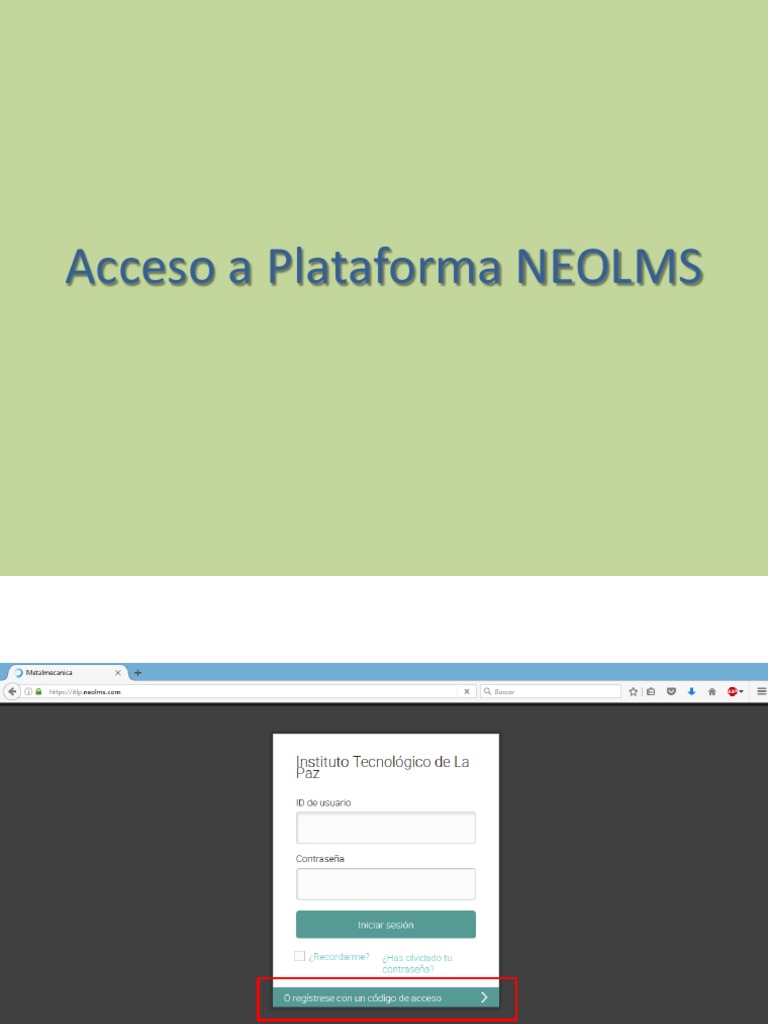 Acceso A Plataforma NEOLMS | PDF