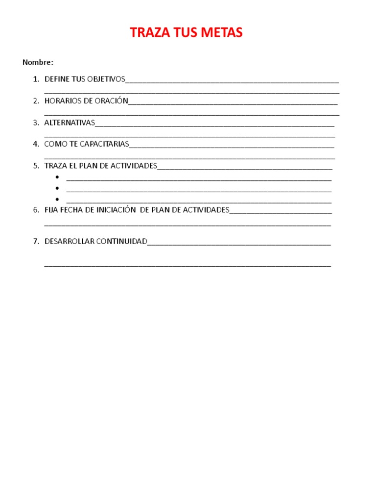 Define Tus Metas | PDF | Negocios