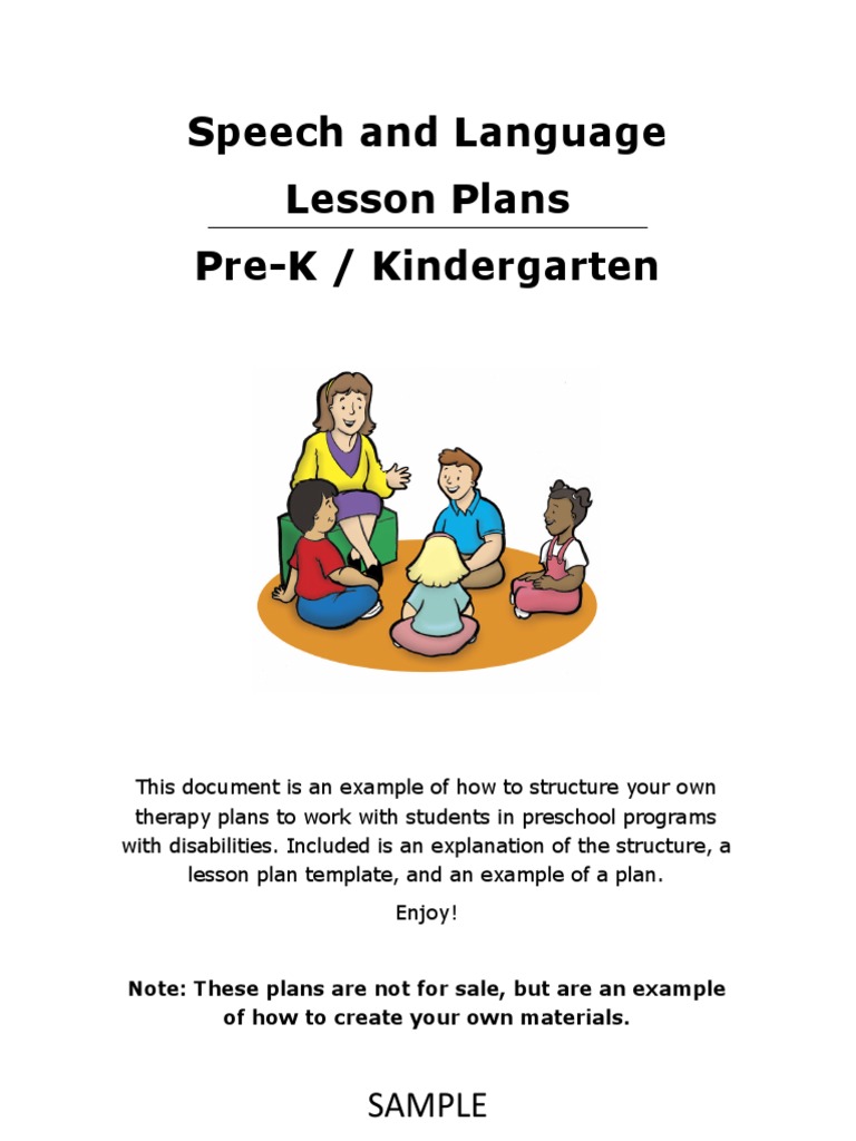 Speech Therapy Lesson Plan Template | PDF | Lesson Plan | Classroom