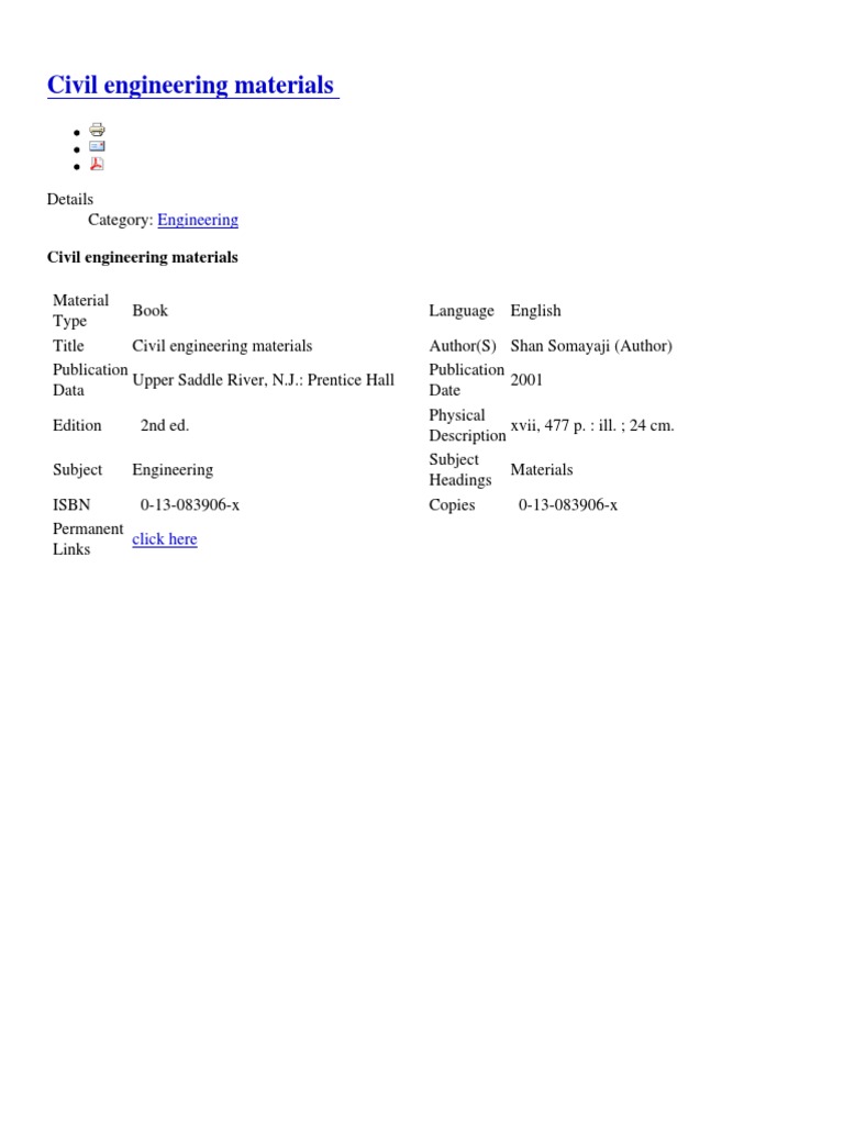 Civil Engineering Materials | PDF