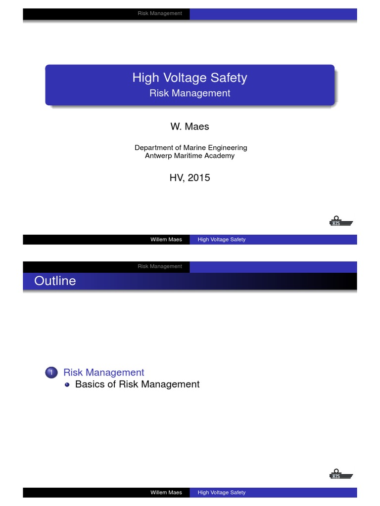 High Voltage Safety: W. Maes | PDF | Risk | Risk Management