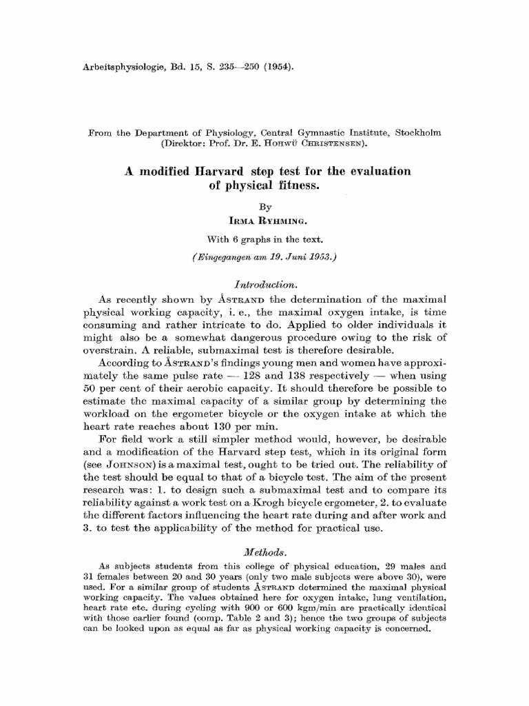 1953 A Modified Harvard Step Test For The Evaluation of Physical ...