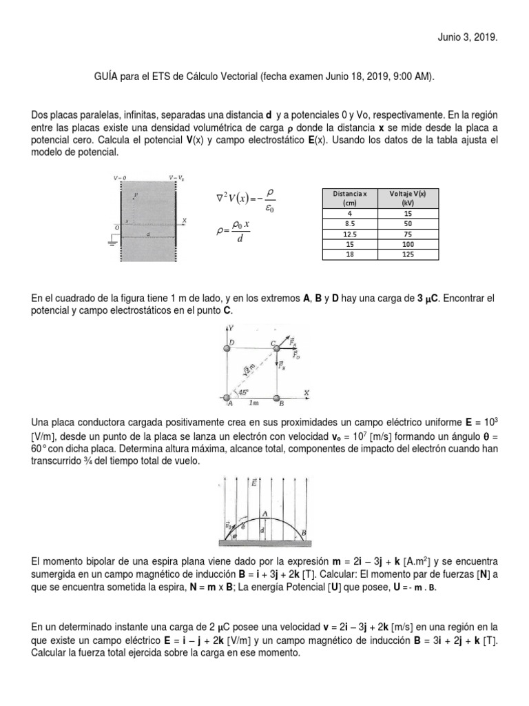Guia Calculo Vectorial | PDF | Campo eléctrico | Ciencias fisicas