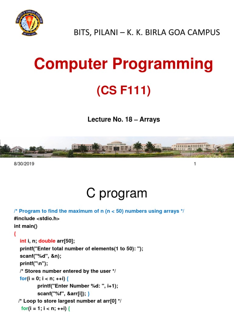 Lecture18 Arrays | PDF | Prime Number | Array Data Structure