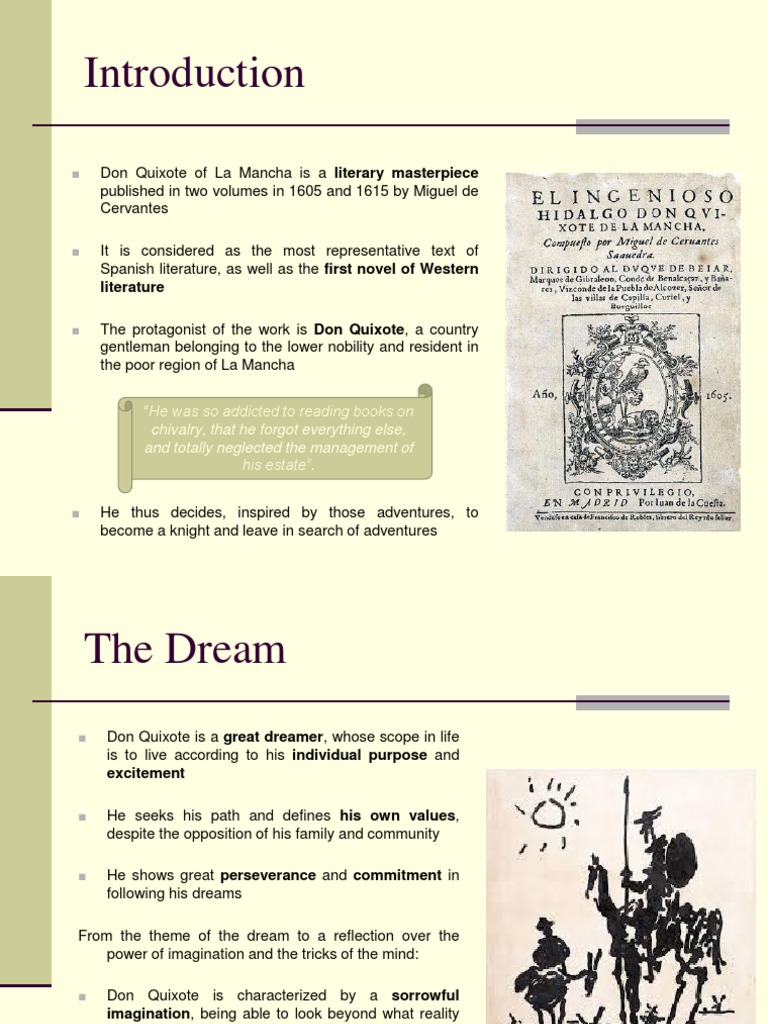 Don Quixote Presentation | PDF | Don Quixote | Dream