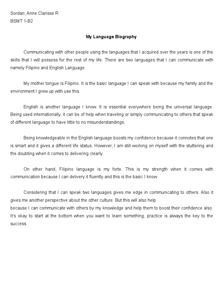 Language Biography | PDF