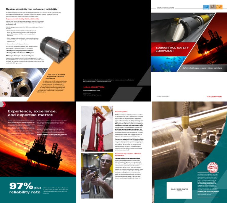 SSSV Brochure | PDF | Halliburton | Reliability Engineering