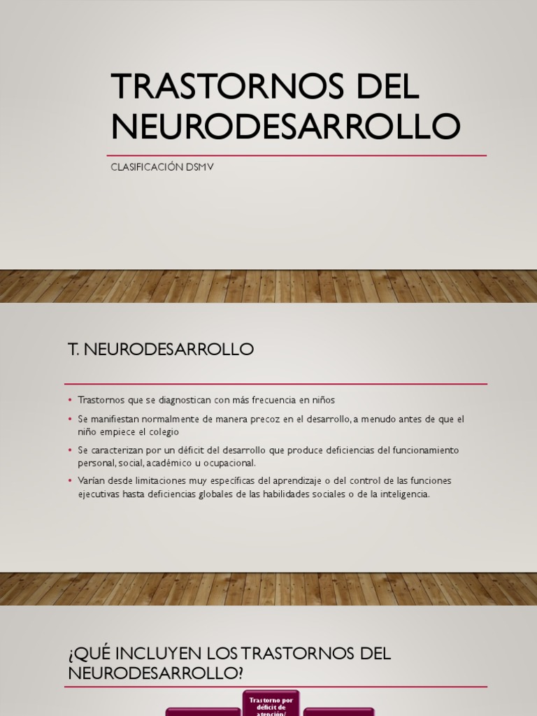 Trastornos Del Neurodesarrollo: Clasificación Dsm V | Discapacidad intelectual | Espectro autista