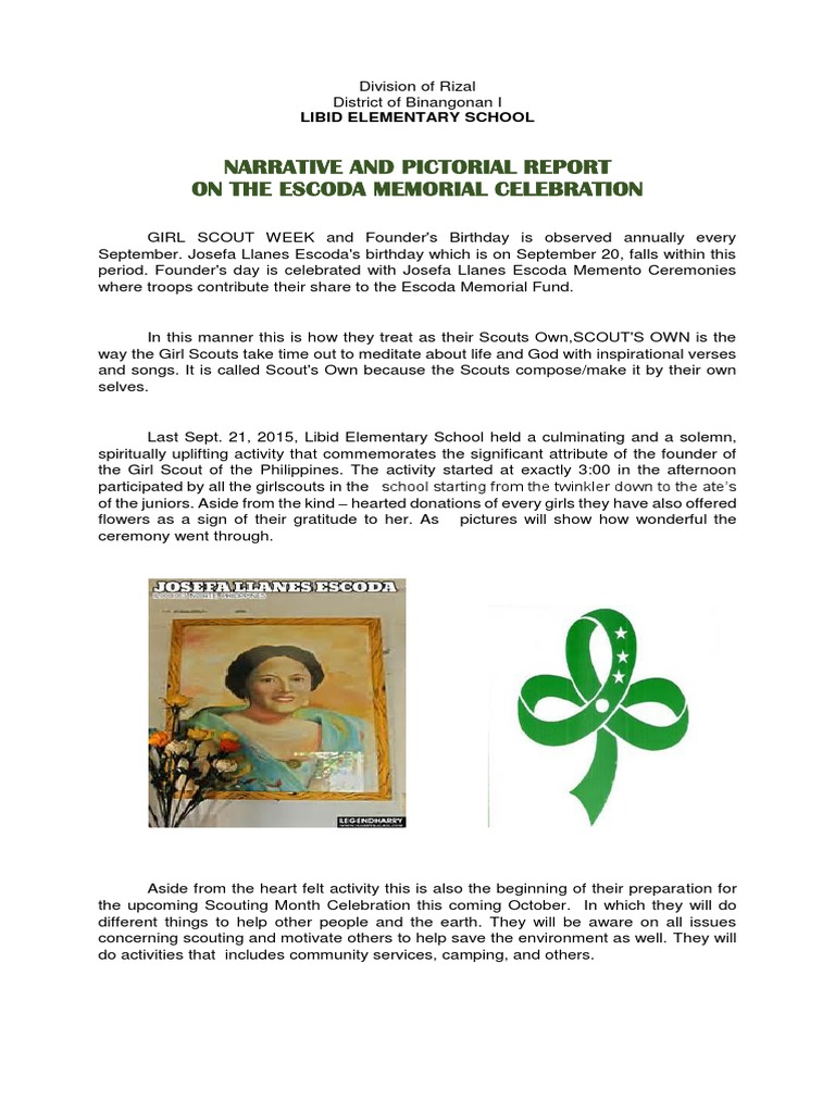 Escoda Celebration Narrative With Pictures | PDF