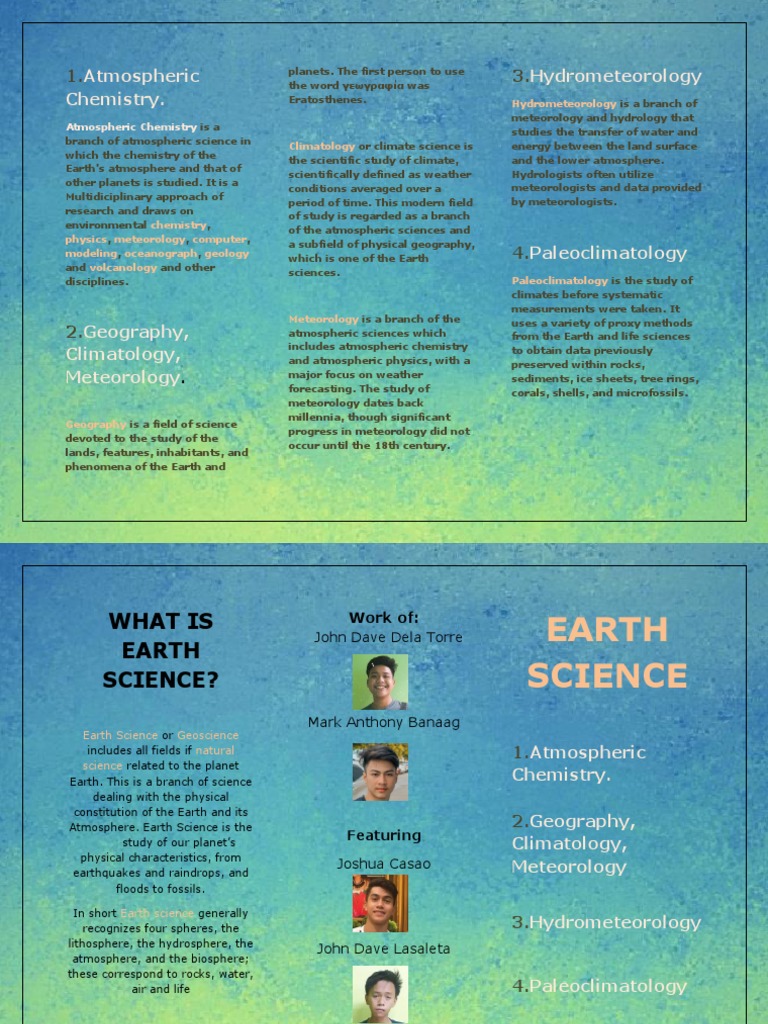 Brochure in Earth Science | PDF | Earth Sciences | Meteorology