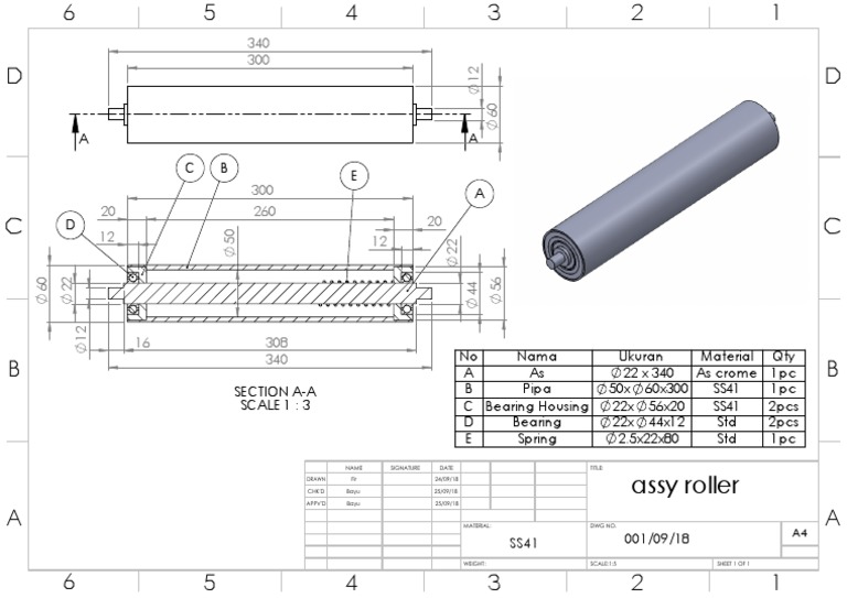 Assy Roller Component Specifications | PDF