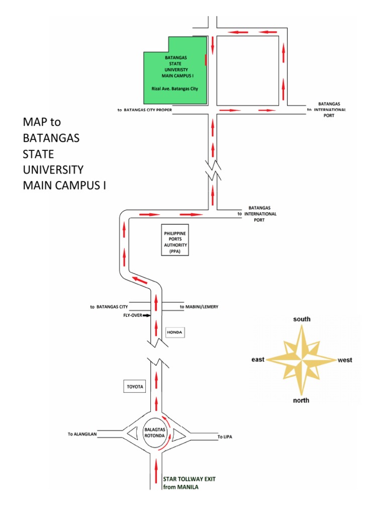 MAP To Batangas State University Main Campus I | PDF